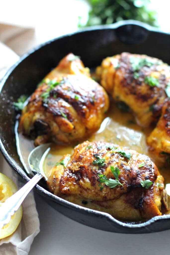 Turmeric Lemon Skillet Chicken Recipe - Life Love Liz