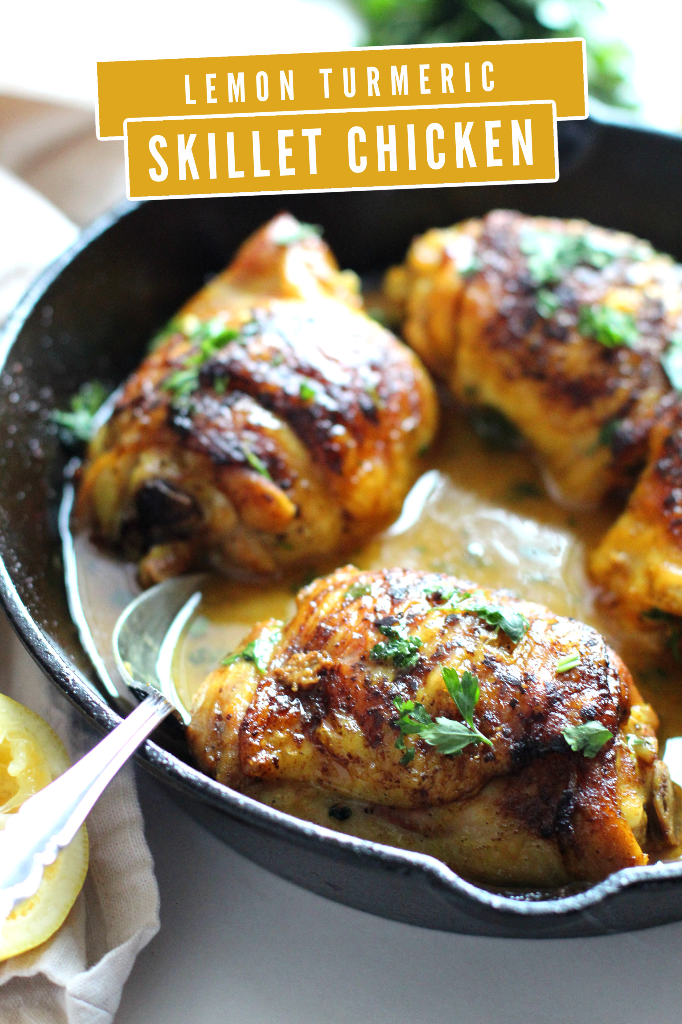 Turmeric Lemon Skillet Chicken Recipe - Life Love Liz
