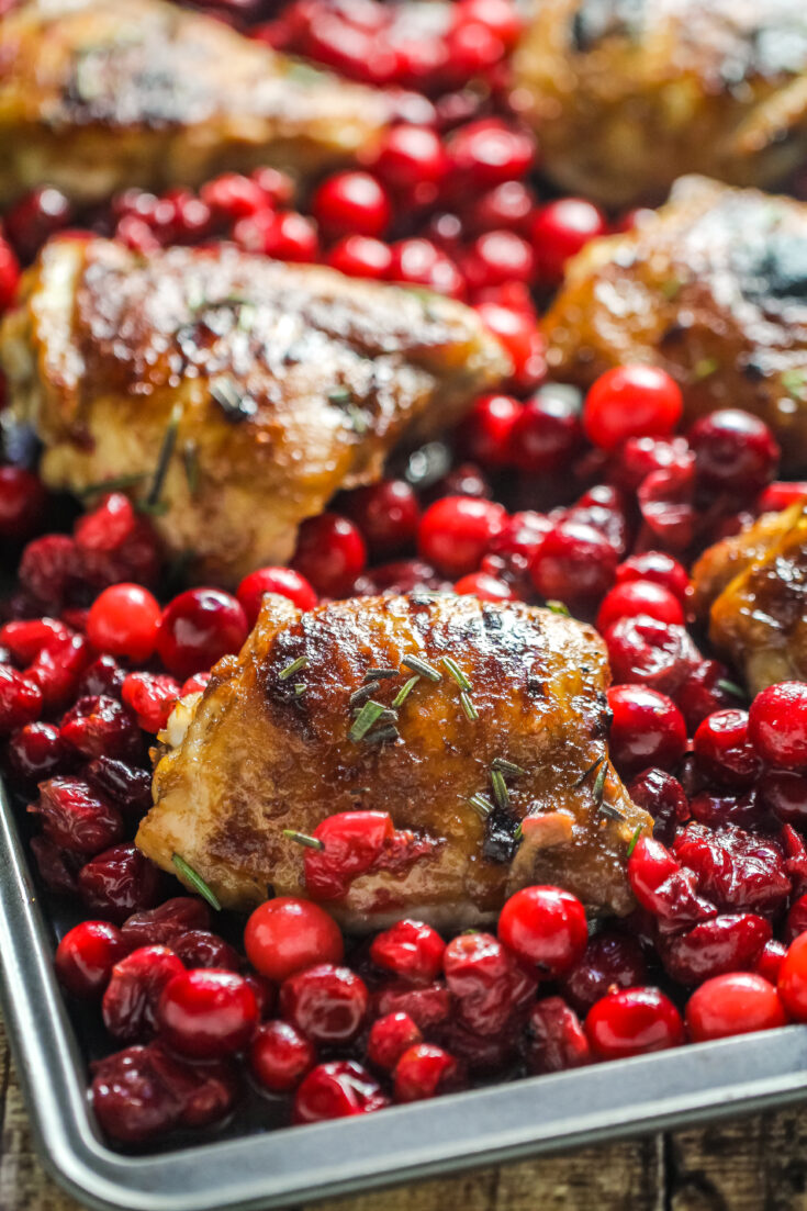 Sheet Pan Cranberry Roasted Chicken - Life Love Liz